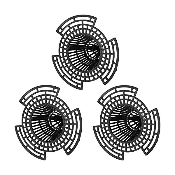 シンプル・ブラック 小 小・・Size:小・用途:鉢植用網・特徴:鉢底からの土の流出防止、ナメクジの侵入防止に最適・サイズ:底部60×山部40mm・入数:3枚入・材質:ポリプロピレン