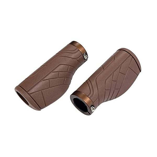 ブラウン/小/-・Color:ブラウン・パッケージ個数:1・ロックオンタイプグリップ・対応サイズ:φ22.2・エンドキャップ2個付属・左右セット