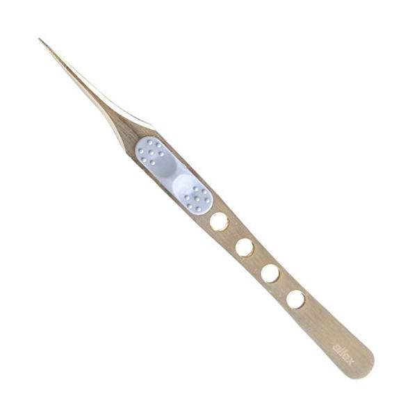 エラストマー-/-/21106・パッケージ個数:1・全長(mm)：115 先端幅(mm)：0.7 幅(mm)：10 先端：先細型 板厚(mm)：1.5 板厚(mm)：1.5・チタンコーティング仕様・本体:ステンレス（SUS420J2) グリ...