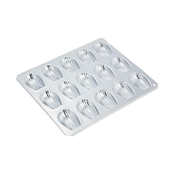 ・シルバー  909・・PatternName:マドレーヌシェル型15P No.909・本体サイズ:228×269×13mm・本体重量:380g・材質:スチール(クロムメッキ)・原産国:日本・容量:240ml