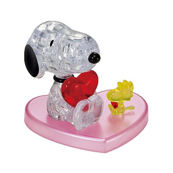 -/-/50248・透明ピースを組み上げる立体ジグソーパズル・完成したらSNSに・セット内容:パズルピース(スヌーピー30個、センターポール1個)、ハート2個、ウッドストック1個、台座1個、組み立てキー1個、シール