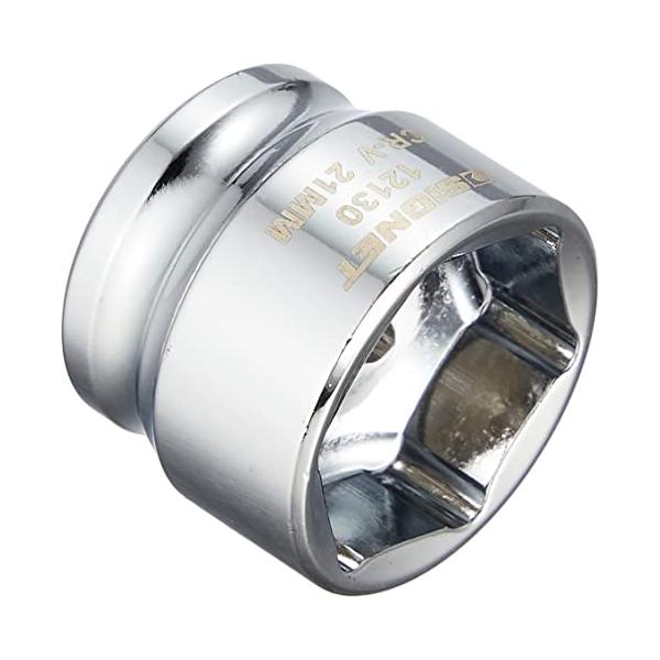 ・ 21mm 12130・・Size:21mm・●差込角(DR): 3/8・●ソケット全長(mm): 22・●材質:クロムバナジウム鋼・●サイズ(mm): 21・●重量(g): 56