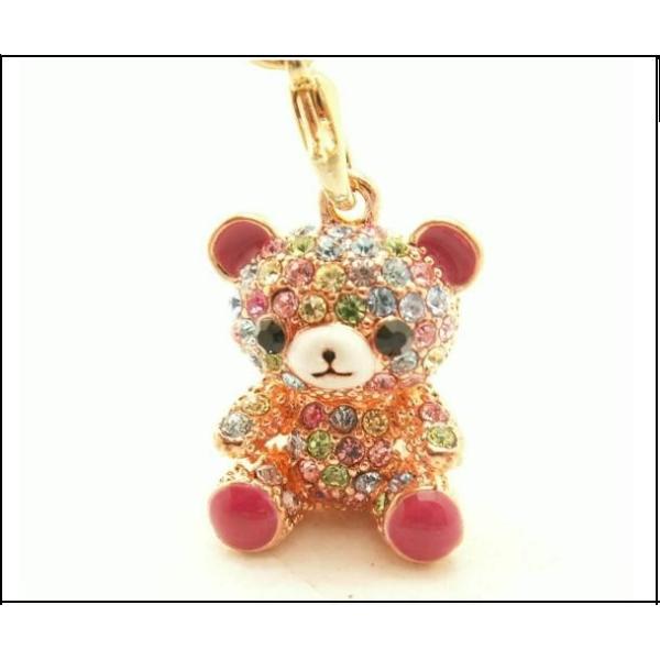 形　：　リラックマ色　：　ゴルドピンク素材：　スワロスキークリスタル、合金対応：　スマートホン・携帯、キーホルダー、かばん等サイズ：　2.5ｃｍ×1.6ｃｍ大きめな、リラくまちゃんに、スワロスキーが、たくさんちりばめて、キラキラ！笑顔のくま...