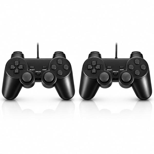 「商品情報」【懐かしの操作感を再現】 PS2ゲームを当時の感覚そのままに楽しめる、有線タイプのデュアルショック互換コントローラーです。アナログスティック・十字キー・振動機能にも対応。【2個セットですぐ対戦プレイ】 コントローラー2台セットな...