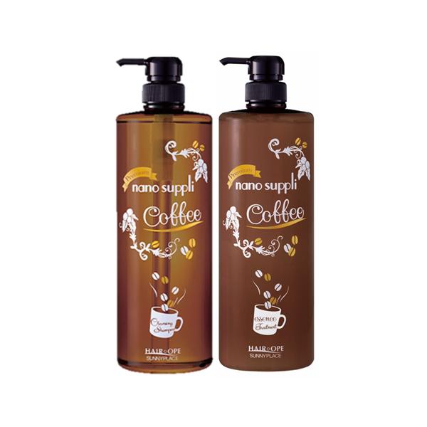 ナノサプリプレミアム シャンプー コーヒー 1000ml と トリートメント コーヒー 1000ml のセットになります。頭皮ケアを主としたワンランク上のハイグレードシリーズのナノサプリプレミアム。界面活性剤1/3。電解アルカリ水、ウーロン...