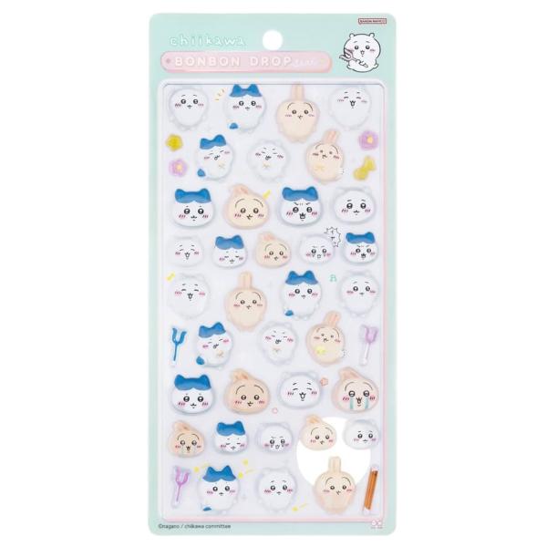 まるでレジンみたいにぷっくり・つやつやな立体感「ボンボンドロップシール」に『ちいかわ』登場。うっとりするような可愛さは眺めているだけでワクワクします！表情までくっきり見える繊細な表現もとびっきり素敵。1ピースでも存在感があるので、様々なデコ...