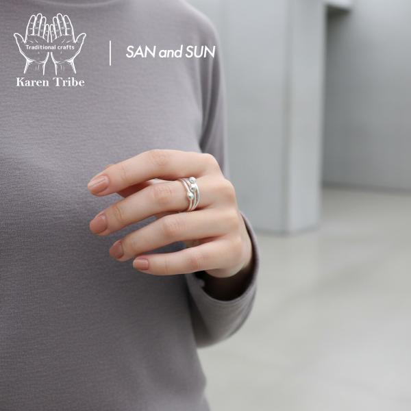 ■商品説明 3 BALL RING3つのリングが重なっています。■カレンシルバーについて タイの山岳民族・カレン族が手作りする高純度シルバー（純度95%以上）。 シルバー925よりも純度が高いため、独特の柔らかな質感と落ち着いた光沢を楽しめ...
