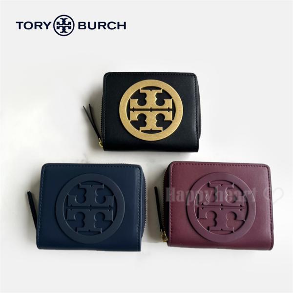 TORY BURCH MINI BI-FOLD WALLET■カラー：ブラック　ネイビー　ワインレッド■素材：レザー■サイズ：約横12cm×縦10cm×厚み3cm■仕様・開閉：スナップ・内部：札入れ×1、カードポケット×6 / 外側：ファス...