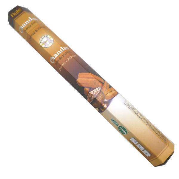 【ポスト投函便配送選択可能です/6箱毎に送料1通分が掛かります】FLUTE社のチャンダン香になります。正統派サンダルウッドの香り！HEMチャンダンと嗅ぎ比べてみて下さい。※ポスト投函可能の配送方法は代引き、日時指定が出来ません。ポスト投函可...