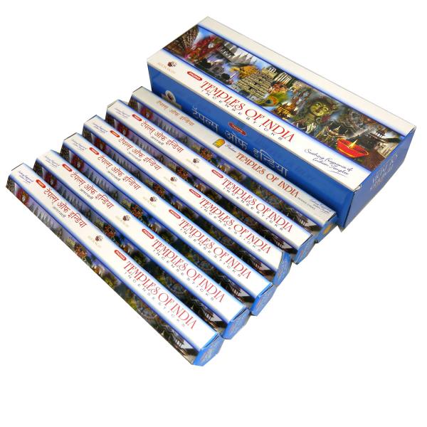 【6箱セット!ネコポス便配送選択で送料無料/こちらの商品のみ送料無料となります】※ネコポス便配送方法ご希望の場合は高さ制限の都合上外箱がつきませんので、ご注意下さいませ。インドの寺院をイメージしたお香です。 白檀系の香りの中にクールさがミッ...