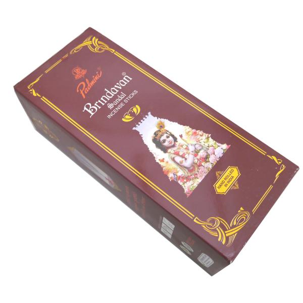 【6箱セット!ネコポス便配送選択で送料無料/こちらの商品のみ送料無料となります】PADMINIのブリンダーバン香です。サンダルウッドの心地よい香りです。★こちらのお香は同じ香りの6箱セットです！★長さ：約22ｃｍ内容量：約17グラム×6箱生...