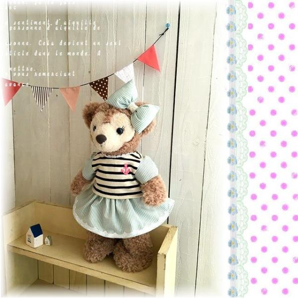 [商品説明] 大人気作家*chatte*さん新作♪ ダッフィー＆シェリーメイSサイズにちょうどいいナチュラルテイストのカットソー＆スカートコスチュームセットです。 （ぬいぐるみは含みません） [セット内容] ・カットソー・スカート・リボン ...