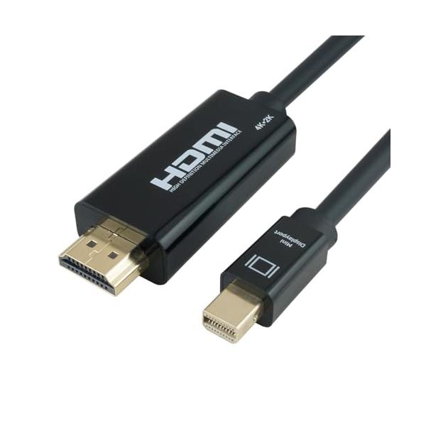 Mini DisplayPort→HDMI変換ブラック/1m/MDPHD10-175BK・Size:1mStyle:Mini DisplayPort→HDMI変換・パッケージ個数:1・コネクタ形状:Mini Displayportコネクタ(...