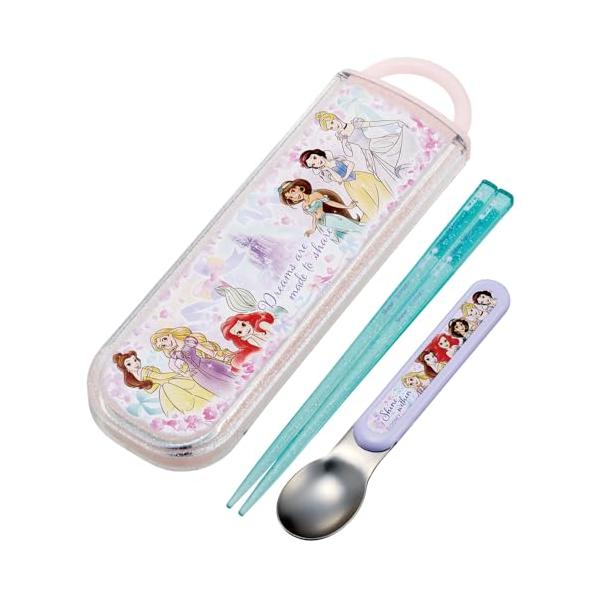 プリンセス/-/CCA1AG68993・Color:プリンセスPatternName:コンビセット・パッケージ個数:1・サイズ：横19.8×縦6×高1.6、箸：16.5、スプーン：13cm・材質：フタ・ハシ：AS樹脂、本体：ポリプロピレン、...