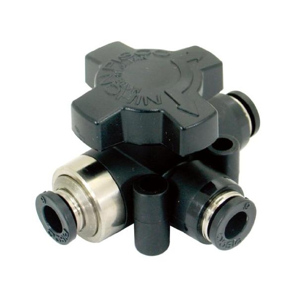 -/チューブ外径:6mm/HBV6-6・Size:チューブ外径:6mm・パッケージ個数:1・チューブ外径:直径6mm(カラー:黒色)×3口・主な材質:真鍮(ニッケルメッキ)、ポリブチレンテレフタレート・設定圧力範囲:0.7MPa・適用流体:...