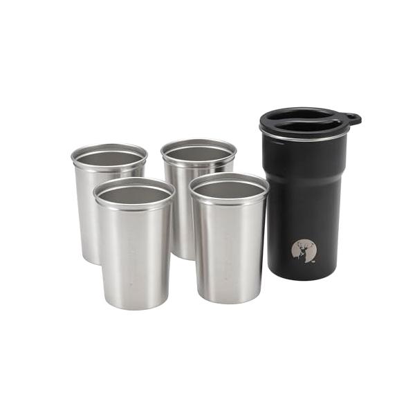 容量280ml・480mlシルバー/外カップ/外径80×高さ138mm/UE-3639・Style:容量280ml・480ml・製品サイズ:(約)内カップ/外径70×高さ100mm、外カップ/外径80×高さ138mm・収納サイズ:(約)幅9...
