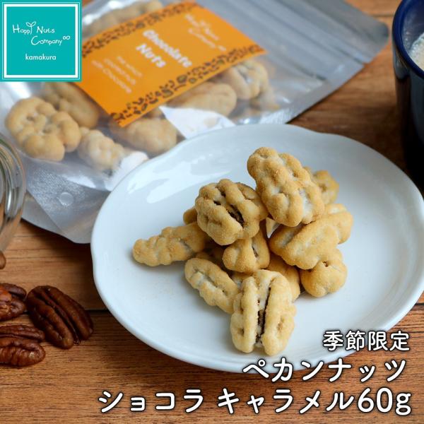 【名称】 チョコレート菓子【内容量（g）】 60【原材料名】 ペカンナッツ（アメリカ産）、砂糖、ココアパウダー、全粉乳、植物油脂、キャラメルパウダー、乳糖、脱脂粉乳、レシチン（大豆由来）、香料、（原材料の一部に乳、大豆を含む）【賞味期限】 ...