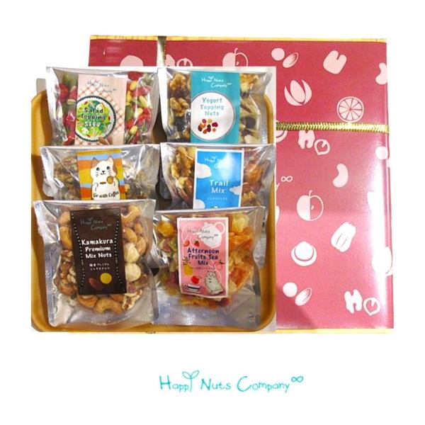 いろいろナッツやドライフルーツを楽しみたい方へ【ギフトセット※小サイズの詰合せ】・美健の実ミックス６０ｇ<br>・ヨーグルトトッピングナッツ６５ｇ<br>・デーツきなこ７０ｇ<br>・トレイルミックス７０...