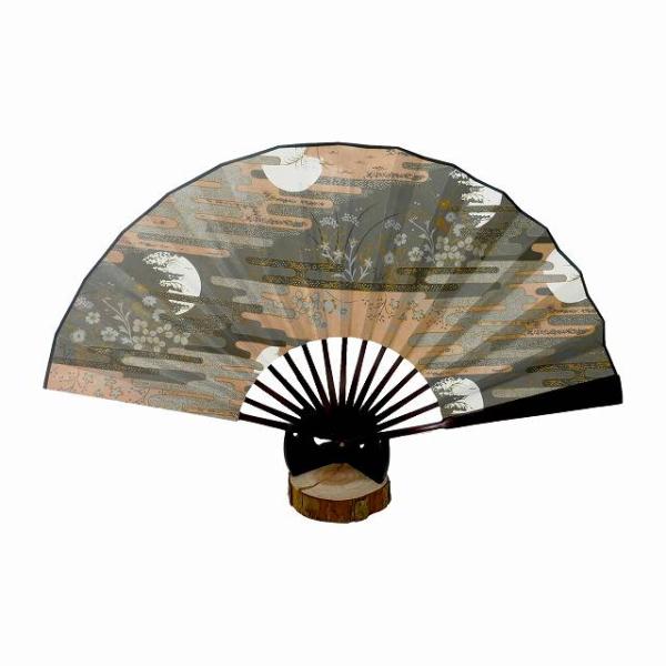 大きな飾り扇子です。大きいのでとても迫力があります。月よのおしゃれなデザインです。裏面は白無地です。折り畳み時 長さ 約33cm開いて 幅 約61cmお店のディスプレイやお部屋の飾りに、とっても目立つビッグなジャンボ扇子です。縁起が良くなり...