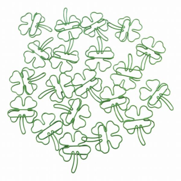 しあわせの象徴、四つ葉のクローバー型デザインのゼムクリップ20個セットです。書類をまとめるたび、ちょっといいことが起きそう。可愛らしいフォルムと遊び心のあるデザインで、いつもの書類整理やノートまとめが楽しい時間に変わります。四つ葉は幸運のモ...