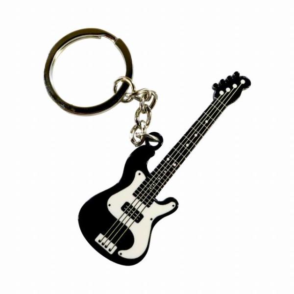 ちょっとリアルなエレキベースギターのキーホルダーです。ボディが黒でピックガードが白となります。ベースのキーホルダーは珍しいと思います！さりげなくベーシストだとアピールしたり、低音をこよなく愛するベース好きな方におすすめのキーホルダーです。キ...