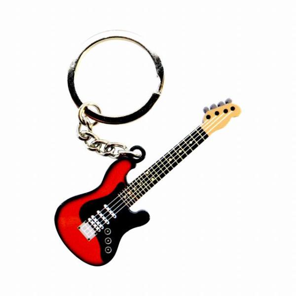 ちょっとリアルなエレキベースギターのキーホルダーです。ボディが茶色系のサンバーストでピックガードが黒となります。ベースのキーホルダーは珍しいと思います！さりげなくベーシストだとアピールしたり、低音をこよなく愛するベース好きな方におすすめのキ...
