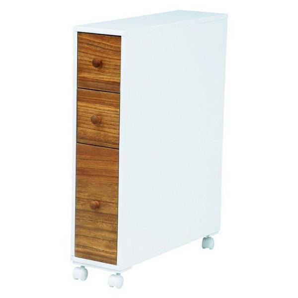 (約)幅16×奥行50×高さ66cm トイレ収納 おしゃれ スリム トイレラック ホワイト 白