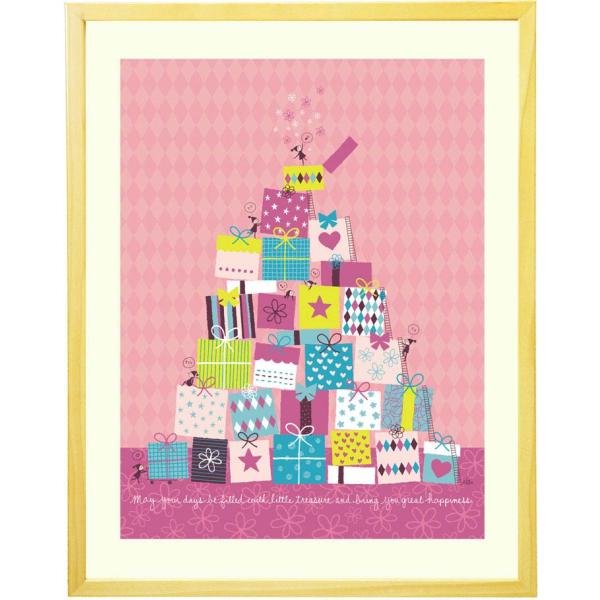 ●作品名: ちいさな宝箱　作者: Kellie●サイズ:　270×220mm(額の外枠)　※壁掛け用の吊り紐、説明書、ポエムカード付き●額の素材 木製(日本製) ※表面は優しい艶加工を施しています。●絵の素材 布 ※原画作品を柔らかな布へ複...