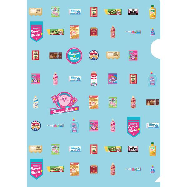 KIRBY'S PUPUPU MARKET　オリジナル　クリアファイル　PUPUPU MARKETアイテム<サイズ>A4