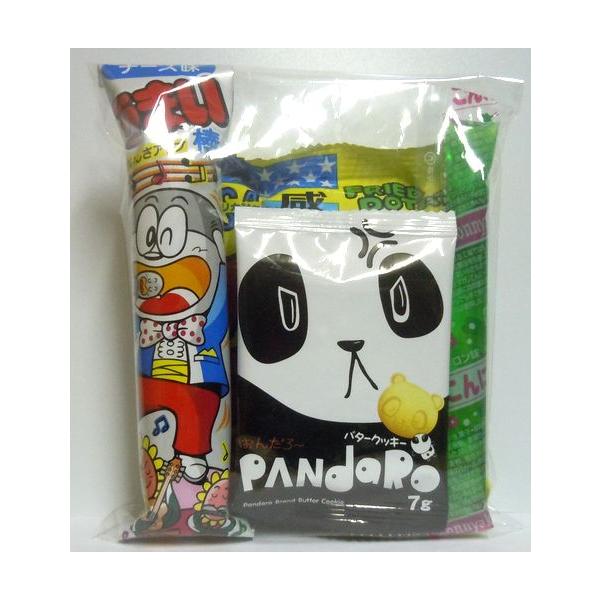 はらしょうオリジナル 駄菓子詰め合わせ透明OPP袋に４種類の駄菓子が入っています。フライドポテト、うまい棒、パンダロー、こんにゃくゼリーです。５０個以上のご注文で送料は無料です。子供会、幼稚園、小学校、夏まつり、などのイベントに最適です。