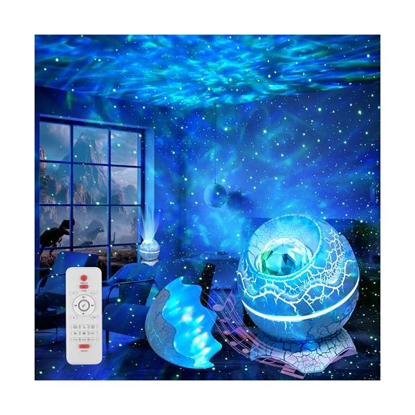 【カラフル星雲スターライトプロジェクター】スターライトプロジェクターは4つの照明色があります。波をベースにしたスターライトプロジェクターは星雲と恒星を加え、10種類の投影モード、まるで宇宙旅行の気分です。あなたとお子様に静かでリラックスな睡...