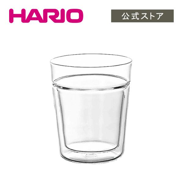 ガラスが二重になっているので、熱い飲み物でも持ちやすく、また冷たい飲み物のときは結露を防ぎます。飲み口は1重で口当たりも良く、飲み物の温度がわかって安心です。 サイズ：幅 82 × 奥行 82 × 高 97mm　実用容量 280ml