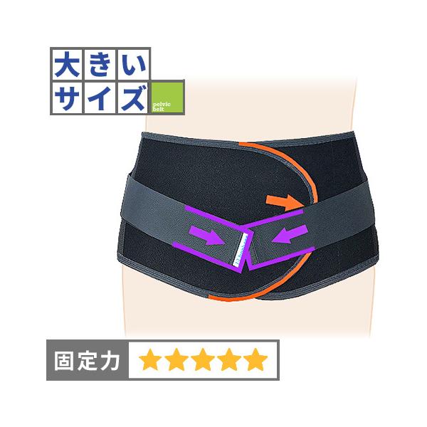 大きいサイズの腰痛ベルトプロハード LLサイズ■商品概要滑車の原理でベルトを軽く引くだけで、背部を中心に腰全体を簡単に締められ支持力の高い強力な腰痛ベルトです。お腹にプラスチック板と脇腹にはステーを入れることで、腰痛ベルトが食い込まずお腹に...