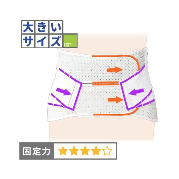大きなサイズ 《固定用》の腰痛ベルトハードデラックスメッシュ 4L■商品概要腰を＜正しい姿勢で固定＞する腰痛ベルトです。ハードメッシュをベースとしています。背部に4本の金属ステーを備えます。腰~脇を補強するベルトを備えます。お腹部分が分割さ...