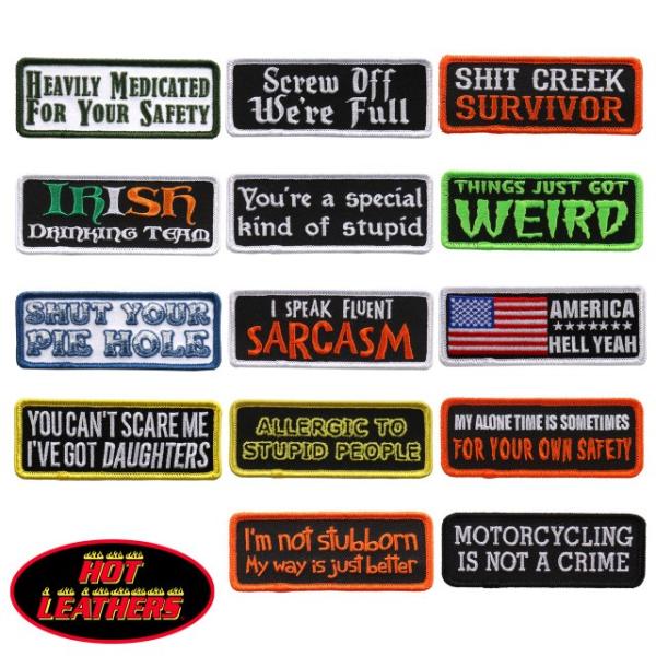 ■サイズ(約)：横10.1×縦2.5cm■布製、アイロン対応■全14種類【1】HEAVILY MEDICATED FOR YOUR SAFETY (PPL9593)【2】IRISH DRINKING TEAM (PPL9596)【3】SHU...