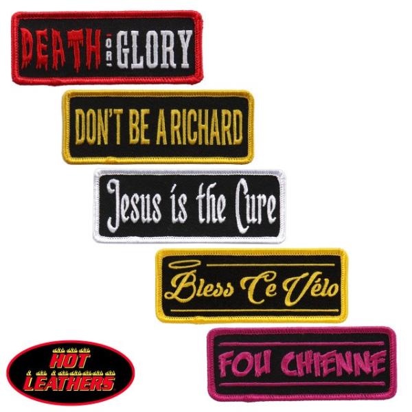 ■サイズ(約)：横10.1×縦2.5cm■布製、アイロン対応■全5種類【1】DEATH OR GLORY (PPL9605)【2】DON'T BE A RICHARD (PPL9606)【3】Jesus is the Cure (PPL96...