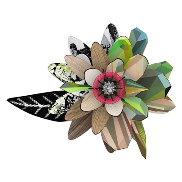 MDF板を組み立ててつくる花の壁掛けオブジェです。カラフルでポップながらナチュラルさを残した素敵なデザインで、お部屋をやさしく彩ります♪● こちらの商品はフラットパックでのお届けとなります。（お客様組み立て）●サイズ：【パッケージ】 32x...