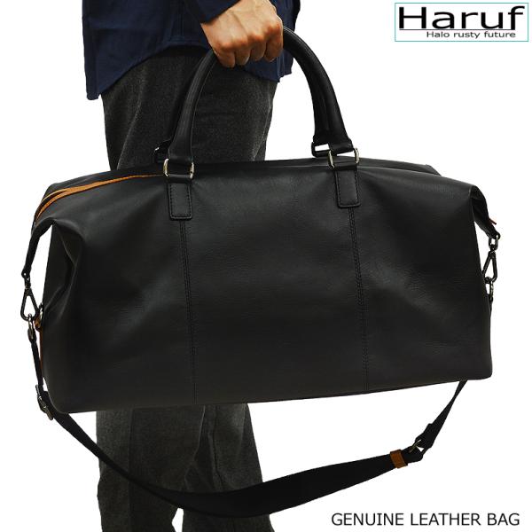 【発売日：2023年08月04日】ブランド　Haruf ハルフ■商品名：本革 レザー ボストンバッグ 旅行バッグ CORSO941■カラー：ブラック 黒■素材　：カウレザー 牛革■裏地　：ポリエステル (ポリウレタン緩衝材入り)■商品説明大...