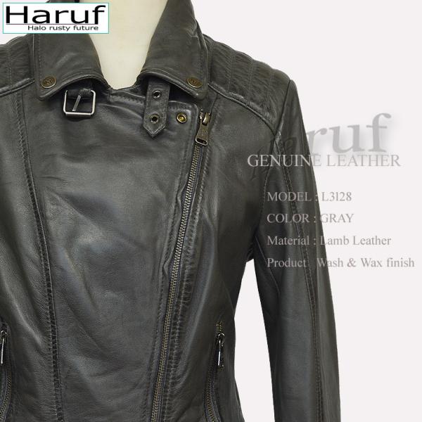 レザージャケット ダブルライダースジャケット レディース 本革 革ジャン ラムレザー 羊革 革 皮 レディースアウター 春 :L3128:Haruf Leather - 通販 - Yahoo ...