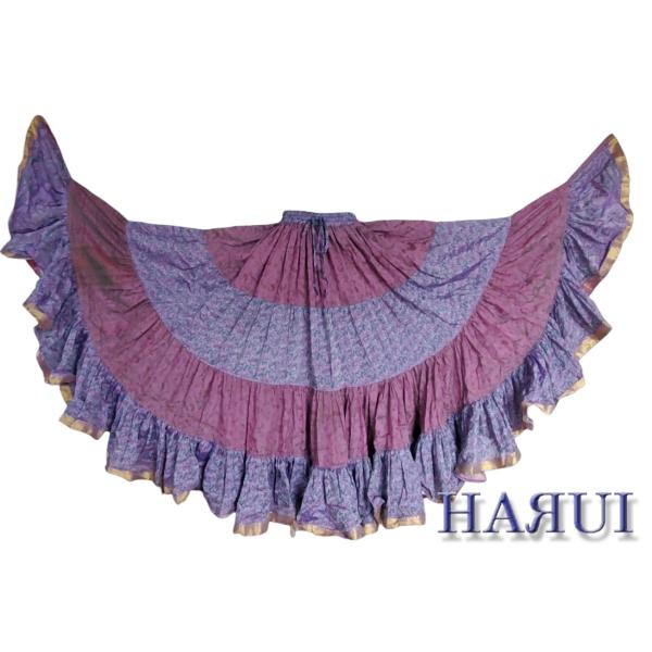 ◆商品番号：ind2503-7d◆カラー：パープル/ワインレッド/グリーン/ゴールド◆サイズ：F（フリー）※ウエスト：F（ゴム＆ヒモ調整)/〜最長100cm）※スカート丈：98cm / 1段目 裏生地有り◆素材：シルク100％◆原産国：イン...