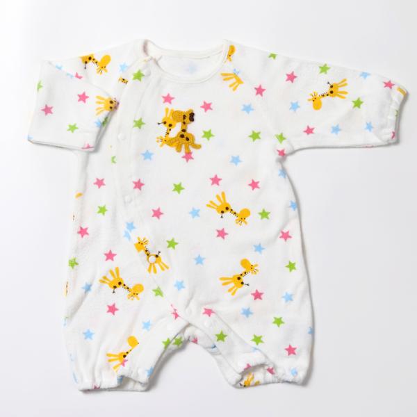 【メール便送料無料】フィットオール キリン＆星★ カバーオール　ロンパース　ベビー キッズ 子供服  赤ちゃん 着ぐるみ  ベビー服 50cm  60cm ベビー服 着ぐるみ 新生児服   ハチ ベビー服 70  低出生体重児  ベビー 子...