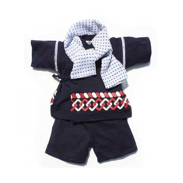 豆しぼり付き甚平スーツ 甚平ロンパース はっぴ ベビー キッズ 子供服   甚平 男の子甚平 着ぐるみ 祭り　着ぐるみロンパース 記念撮影 初節句　