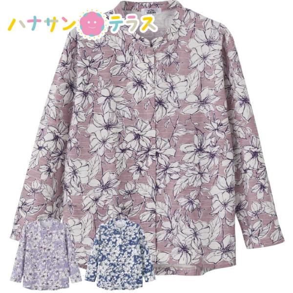 前開きＴシャツ M〜L LL 後ろ身頃長め 腰曲がり体型 腰の曲がった人 背中をカバー 背中が出にくい 前かがみ 猫背 車椅子 シニアファッション 70代 80代 90代 100歳 レディース 婦人 用 ホックボタン  身幅ゆったり   介...