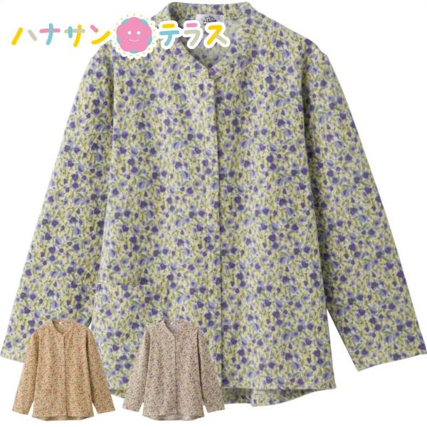 ふんわり微起毛スナップ釦前開きＴシャツ オレンジ・ローズ・パープル Ｍ〜Ｌ・Ｓ・ＬＬ・3Ｌ 見た目はまるで普通のTシャツなのに、実はスナップボタン設計で全開に！スムーズに着脱できます♪ふんわり微起毛で着心地快適。<br>ふんわり...