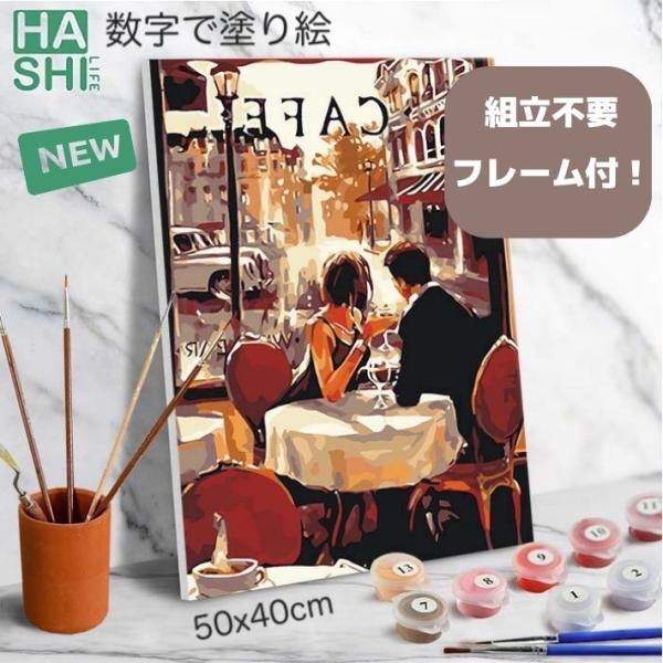 インスタ映えするおうち時間の新しい趣味として人気急上昇！付属のアクリル絵具で数字のとおりに色を塗るだけ。仕上がりは油絵風の本格絵画の完成。完成目安：平均1-4週間(個人差大）■含まれるもの・数字が印刷されたキャンバス１枚 40x50cm・筆...