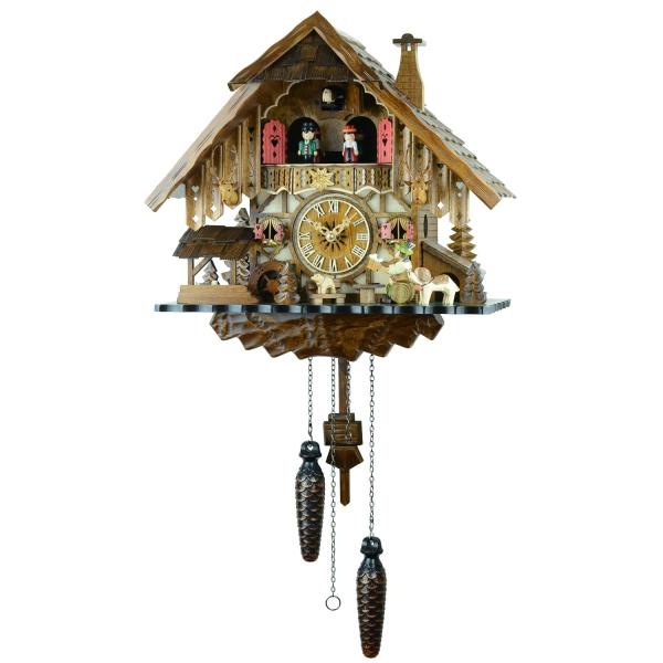 ■使用する電池単二電池3本　一般的な乾電池（マンガン・アルカリ）※一部のハイパワー電池はご使用頂けません■商品詳細一枚、一枚貼り合わせで作られた屋根が特徴的なクォーツ式鳩時計487QMT大きな三角屋根と、鹿のはく製のデザインがユニークな鳩時...