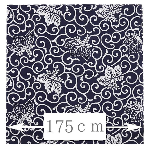 風呂敷 日本製 五巾 175cm 特選本染 ブロード風呂敷 紺 桐唐草 和柄 綿100％ 大きい 大きめ 使いやすい 着物 ネイビー 粋 モダン 北欧 ハンカチ クロス インテリア スカーフ リメイク タペストリー ワイン包装 ペットキャリ...