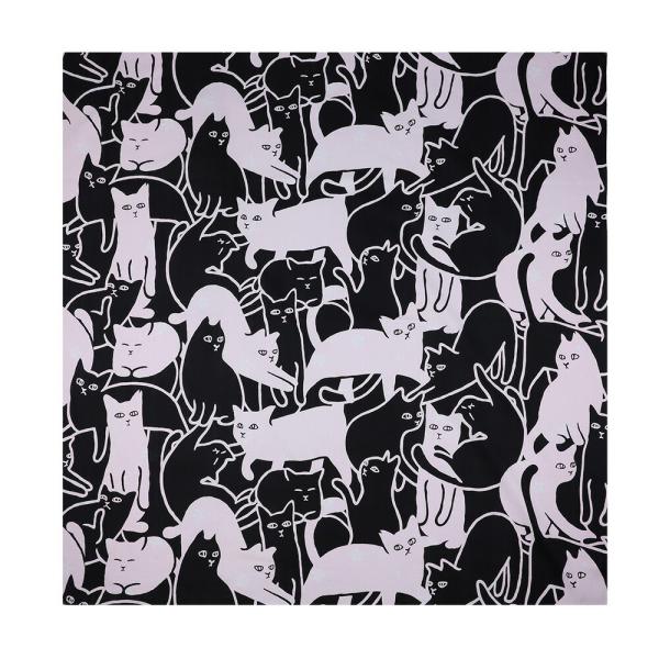 風呂敷 日本製 105cm幅 三巾 リバーシブル DOTCHDOTCH どっちどっち キャットパズル 黒 白 オフホワイト ピンク 紫 桜 さくら サクラ 花 猫 ねこ ネコ 動物 和 綿100％ 粋 モダン 北欧 テーブルクロス インテリ...