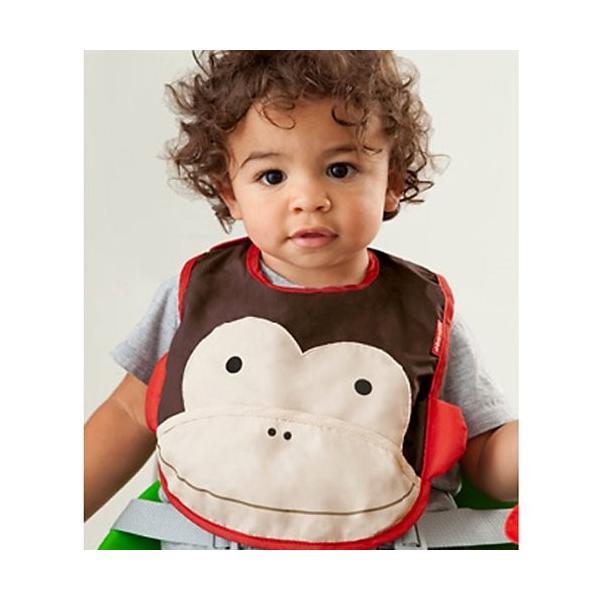 ■商品名 SKIPHOP （スキップホップ）　パッカブル・アニマルビブ　モンキー ■商品説明 ポケットを手前に折り返せば、食べこぼしをキャッチできます。  小さくたたんで収納できるので、バッグの中でかさばりません。■サイズ（約） 首下:21...