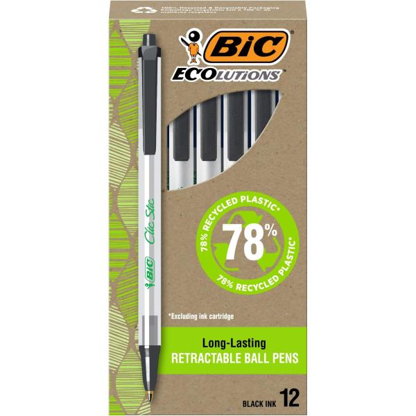 【発売日：2025年01月15日】●ブランド ビック(Bic)●筆記具の形状 ボールペン●色 白色半透明（ペン先ノック部分は黒色）●インクの色 ブラック●材質 プラスチック●【BIC エコ商品ライン ECOLUTIONS】再生プラスチック6...